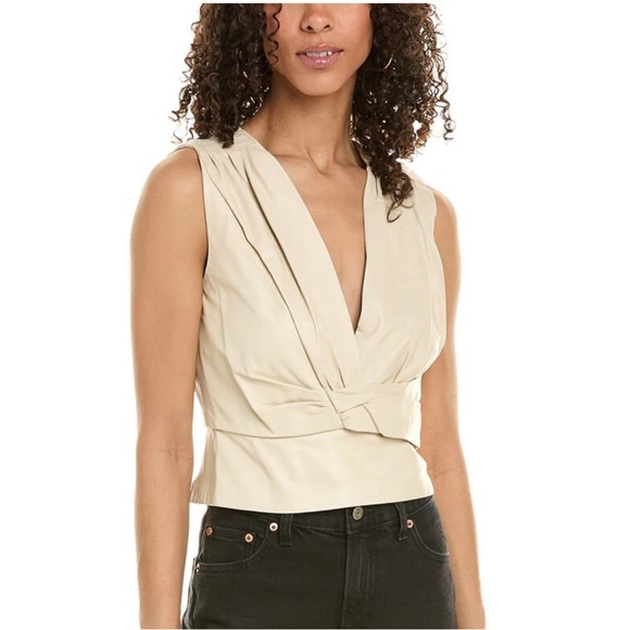 IRO | Tops | Nwt Iro Cream Leather Lamb Top | Poshmark